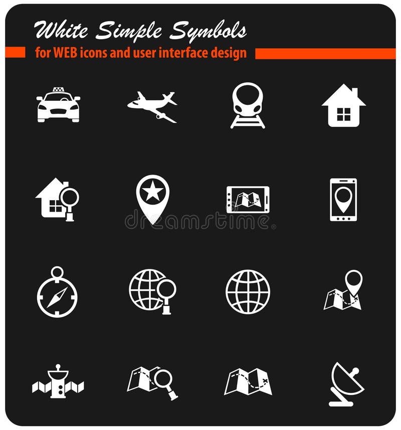 Navigation icon set stock vector. Illustration of plane - 130912829