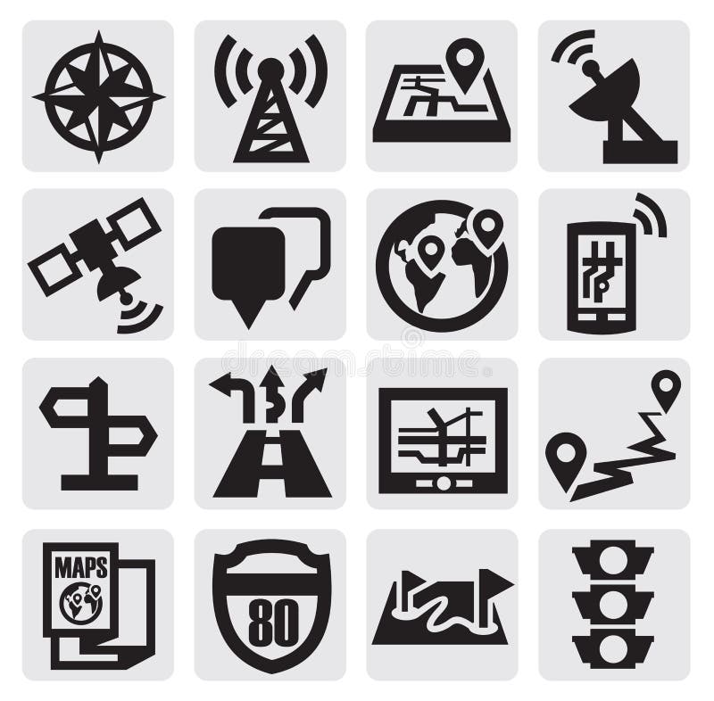 Navigation icons stock vector. Illustration of design - 26784446