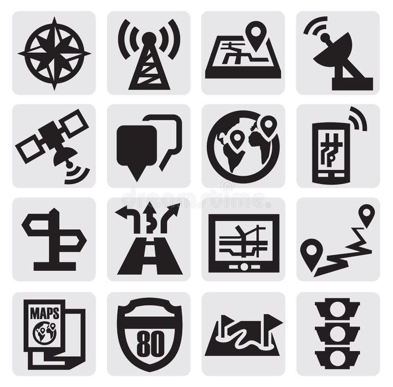 Black Navigation Icons Stock Illustrations – 35,192 Black Navigation ...
