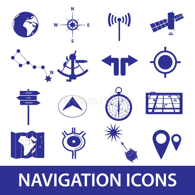 Navigation icons set eps10 stock vector. Illustration of north - 38372454
