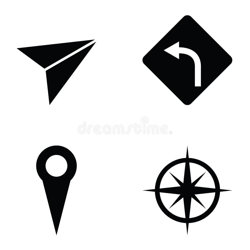 Navigation icons set. stock illustration. Illustration of marker ...