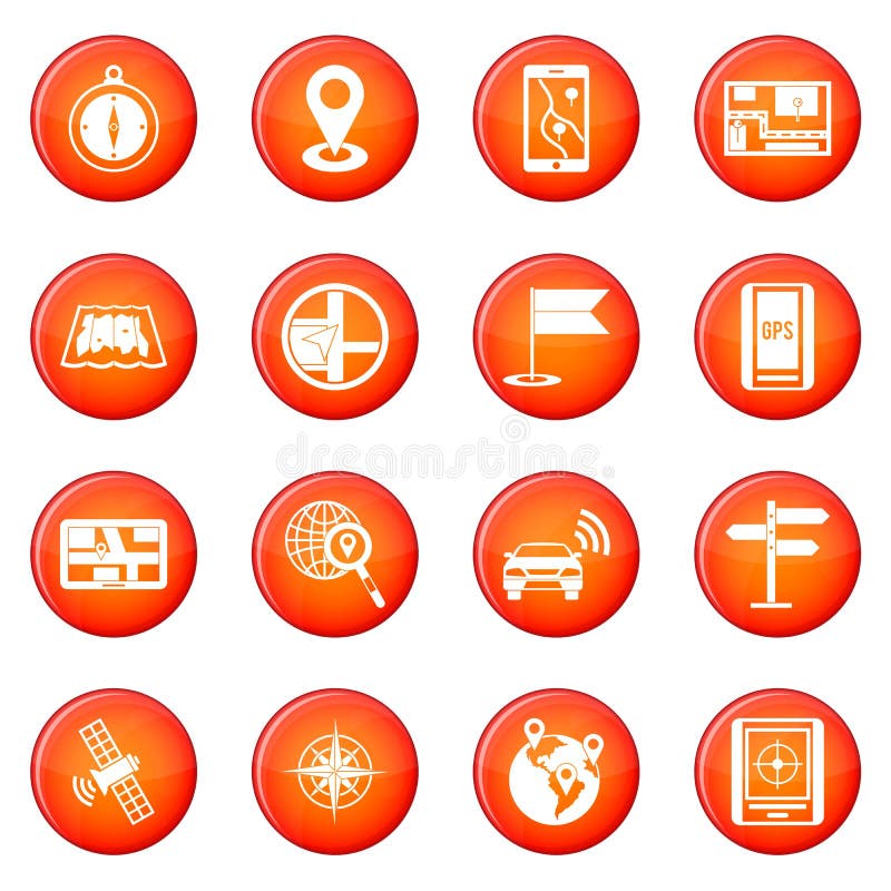 Navigation Icons Vector Set Stock Vector - Illustration of road ...