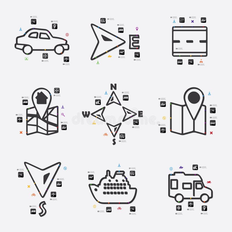 Navigation infographic stock vector. Illustration of color - 59221477