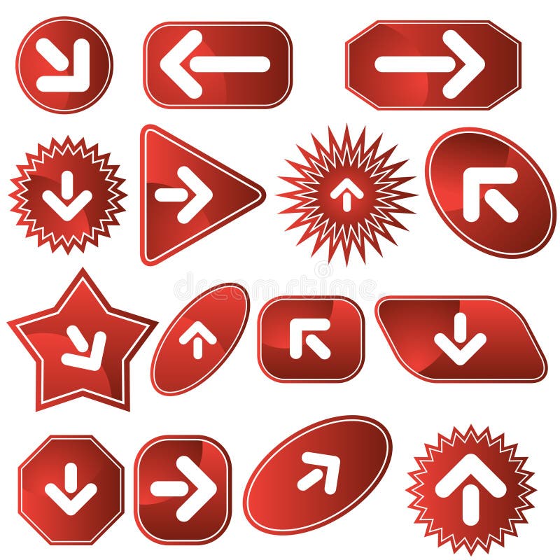 Navigation Label Set - Red stock vector. Illustration of point - 10071633