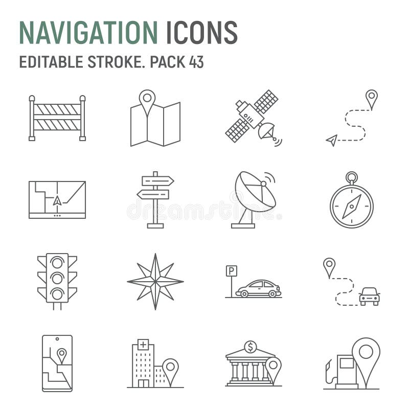 Navigation Bar Line Icons Collection Menu Tabs Links Navigation Toolbar Panel Ribbon