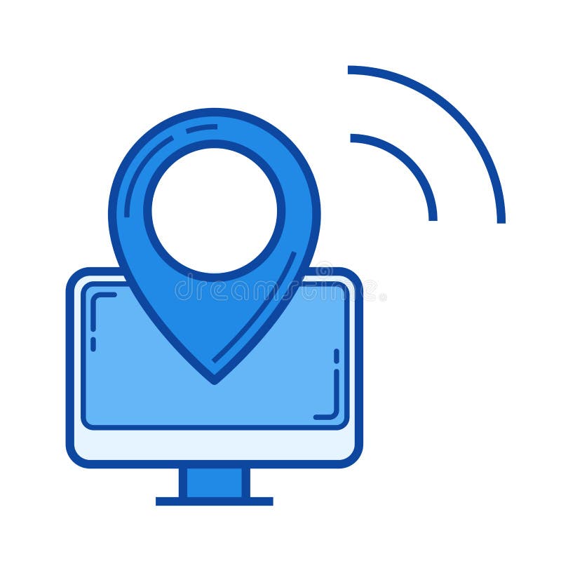 Navigation line icon. stock vector. Illustration of distance - 100294282