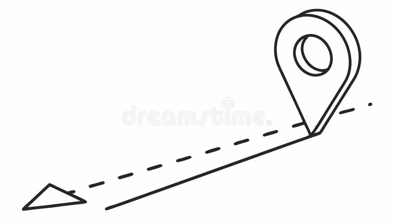 Navigation Line with Location Pins Illustration, Vector Design ...