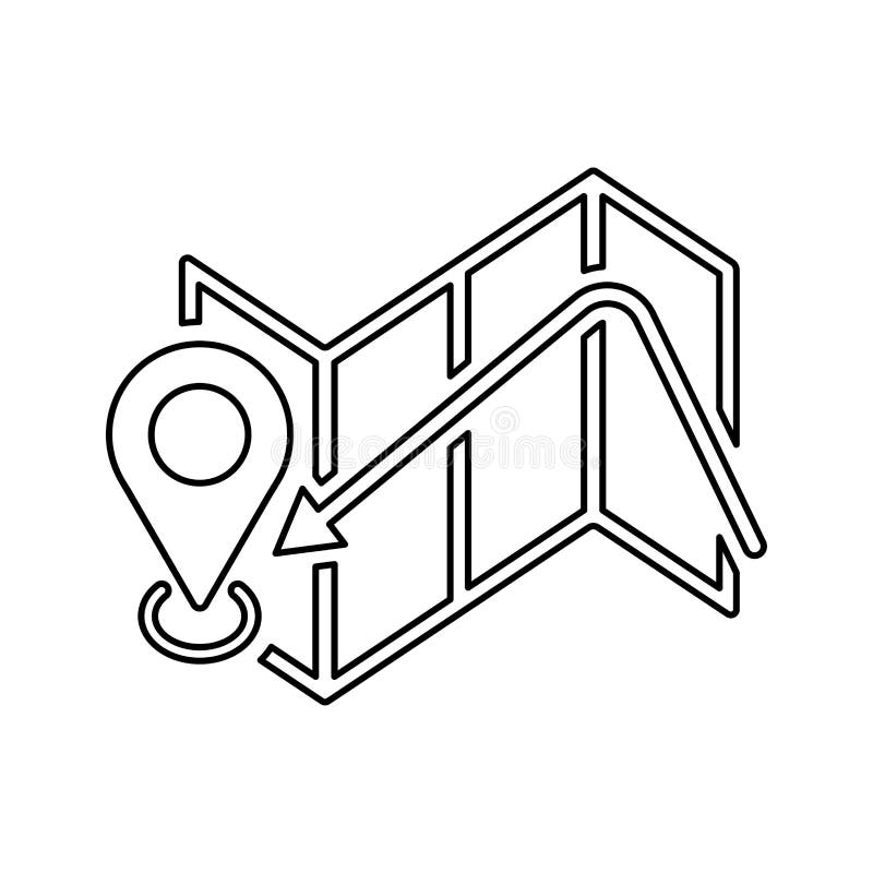 Navigation, Location, Direction Outline Icon. Line Art Vector Stock ...