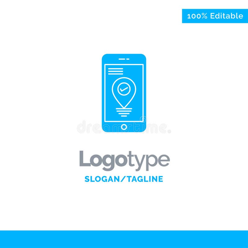 Navigation, Location, Pointer, Smartphone Blue Solid Logo Template ...