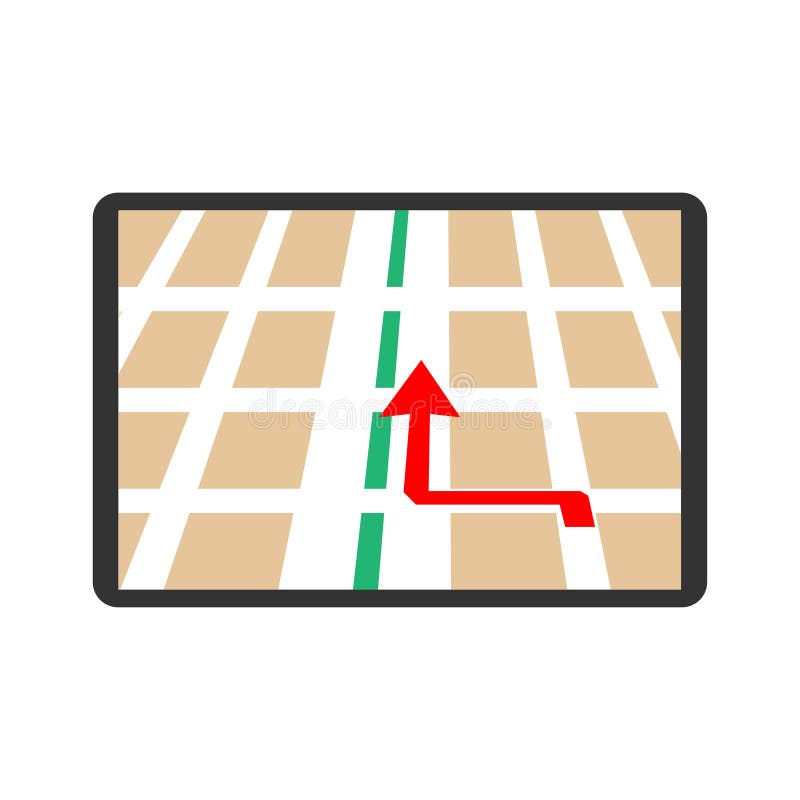 Navigation - Map with Arrow Stock Illustration - Illustration of city ...