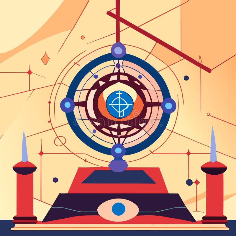Navigation Map with Compass and Lighthouse. Vector Illustration in Flat ...