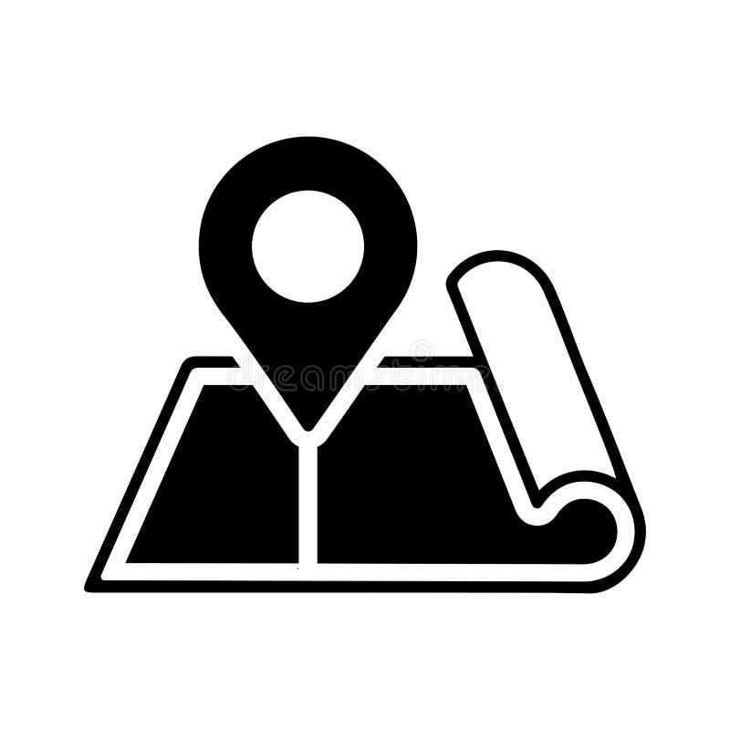 Navigation Map, Location Icon. Black Vector Graphics Stock Vector ...