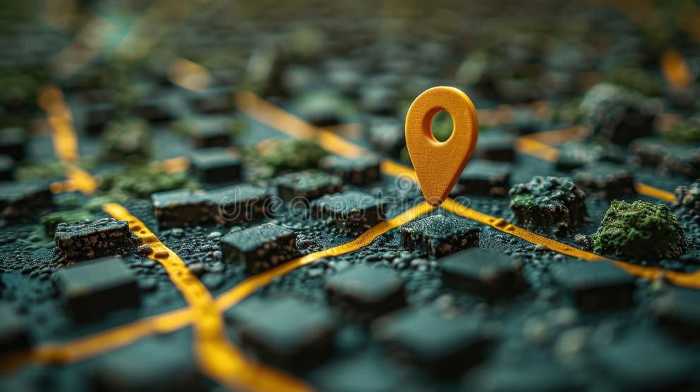 Navigation on the Map. My Location is on the Map Stock Illustration ...