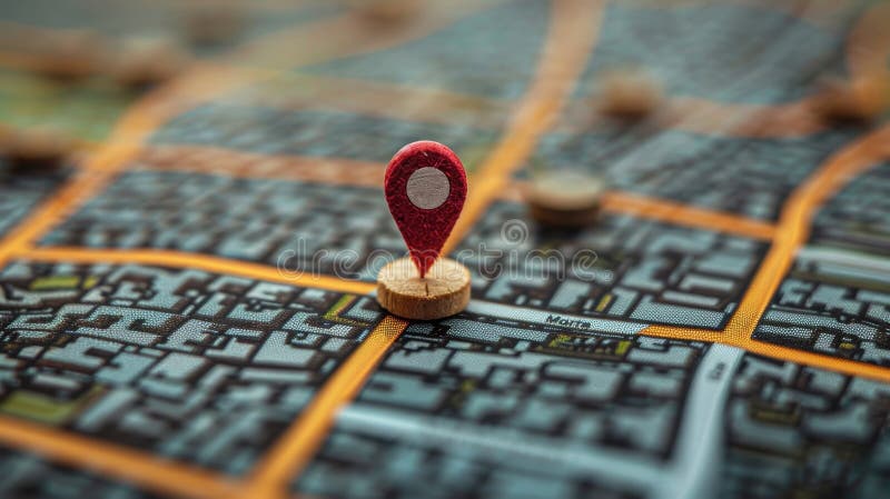 Navigation on the Map. My Location is on the Map Stock Illustration ...