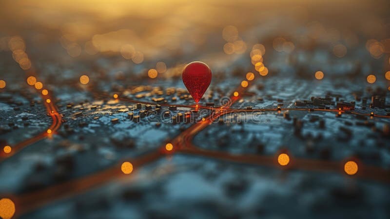 Navigation on the Map. My Location is on the Map Stock Illustration ...