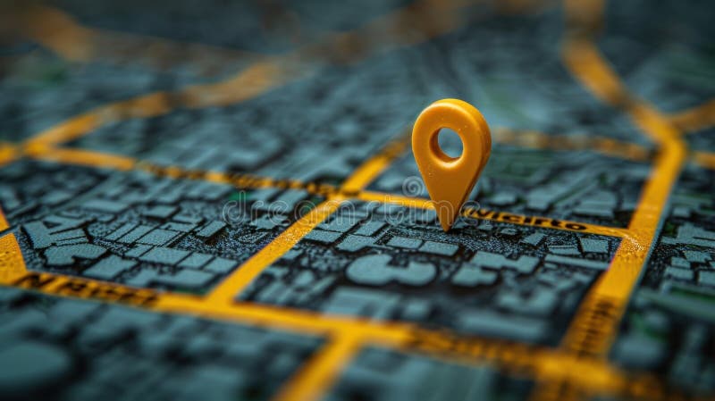 Navigation on the Map. My Location is on the Map Stock Illustration ...