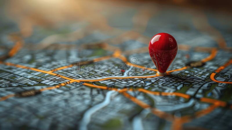 Navigation on the Map. My Location is on the Map Stock Illustration ...