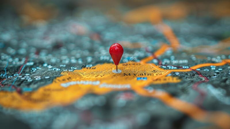 Navigation on the Map. My Location is on the Map Stock Illustration ...