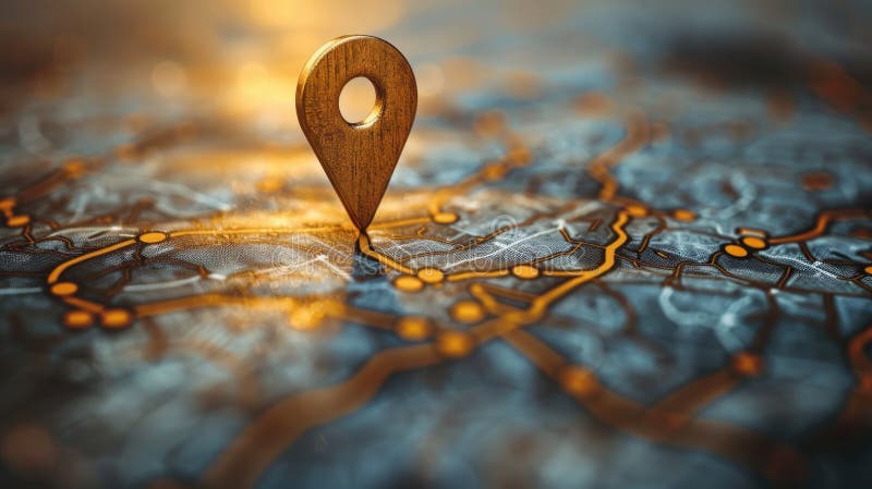 Navigation on the Map. My Location is on the Map Stock Illustration ...
