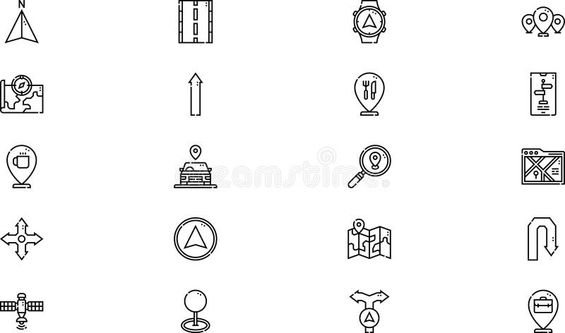 Navigation and Maps Icons Collection is a Vector Illustration with ...