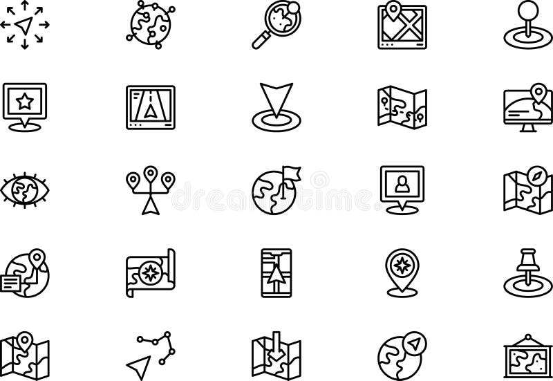Navigation and Maps Icons Collection is a Vector Illustration with ...