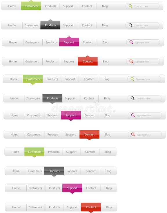 Navigation menus stock vector. Illustration of label - 20124276