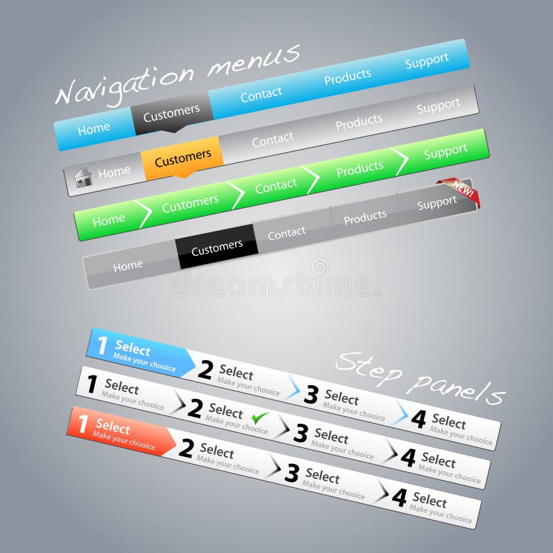 Navigation Menus For Website Stock Vector - Illustration of computer ...
