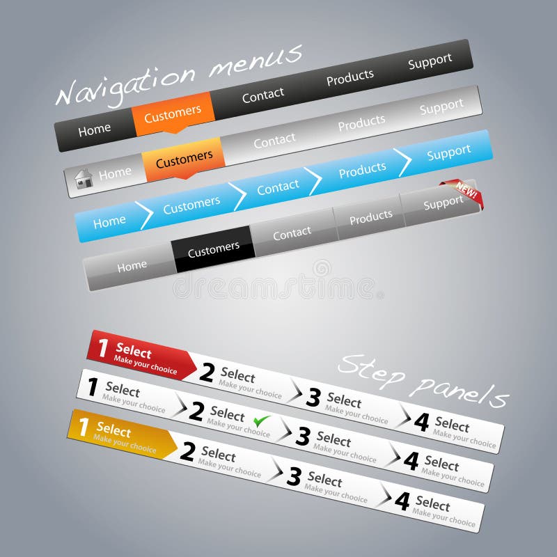 Navigation Menus For Website Stock Vector - Illustration of computer ...
