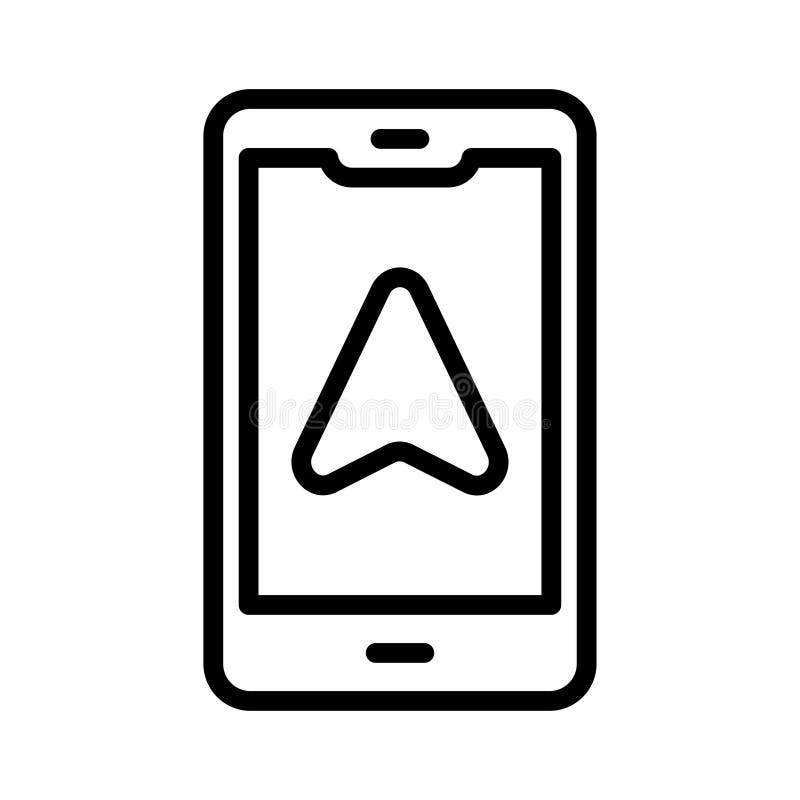 Navigation on mobile icon stock vector. Illustration of phone - 225662418