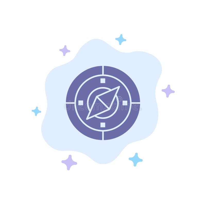 Navigation, Navigator, Compass, Location Blue Icon on Abstract Cloud ...