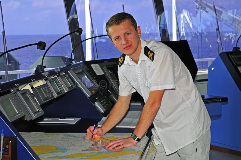 Navigation officer stock photo. Image of cargo, manage - 4708780