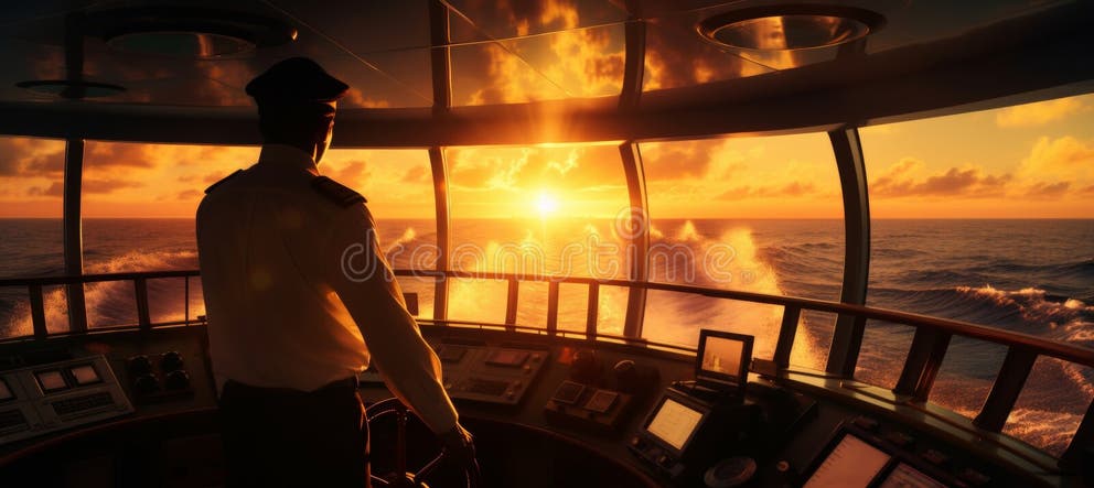 Navigation Officer Overseeing Cruise Ship Operations during Cargo ...