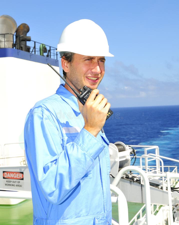 Navigation Officer Talks by VH Stock Photo - Image of devices, bridge ...