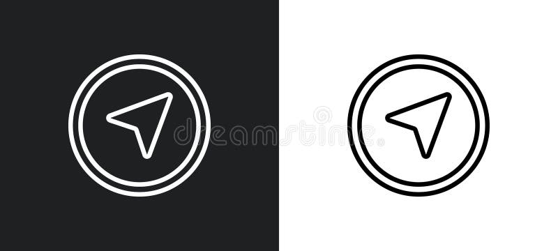 Navigation Outline Icon in White and Black Colors. Navigation Flat ...