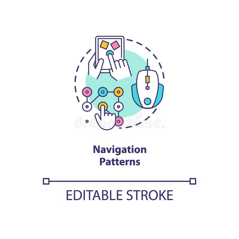 Navigation Patterns Concept Icon Stock Vector - Illustration of line ...