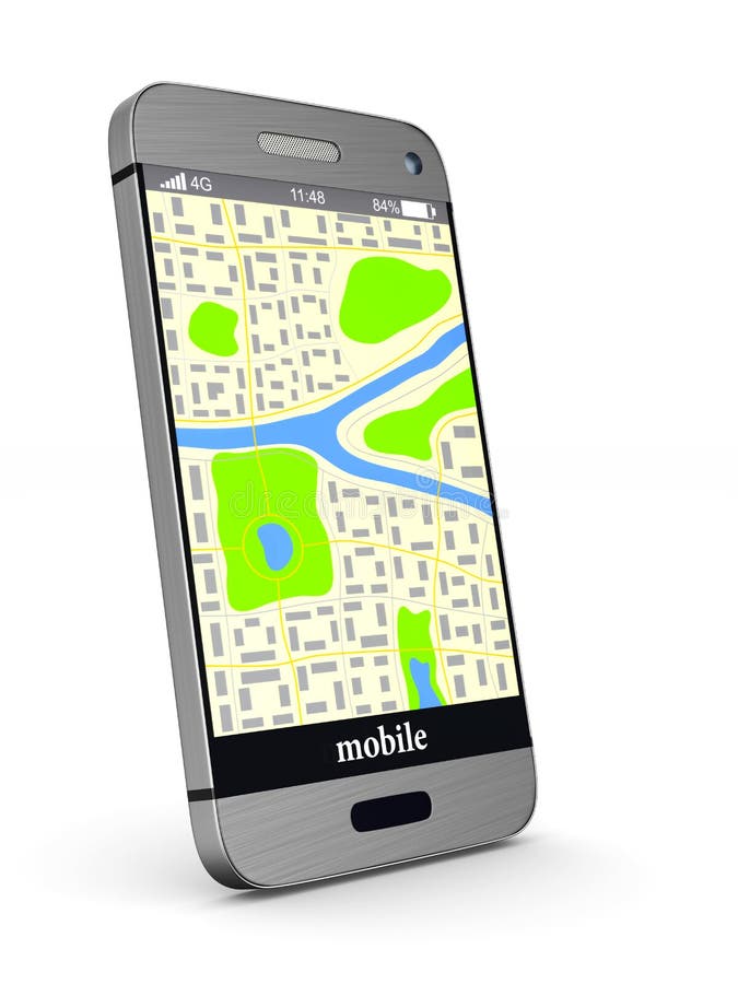 Navigation in phone stock illustration. Illustration of application ...