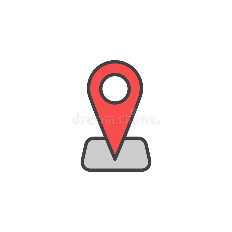 Navigation Pin Icon in Colored Version Stock Vector - Illustration of ...