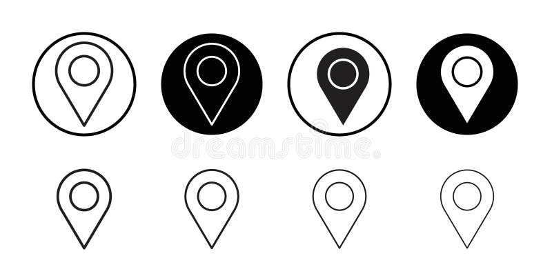 Navigation Pin Icon Isolated Flat Vector in Outline Stock Vector ...