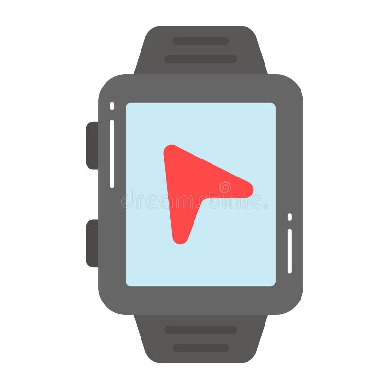 Navigation Pin Inside Watch Showing Vector of Smartwatch Stock Vector ...