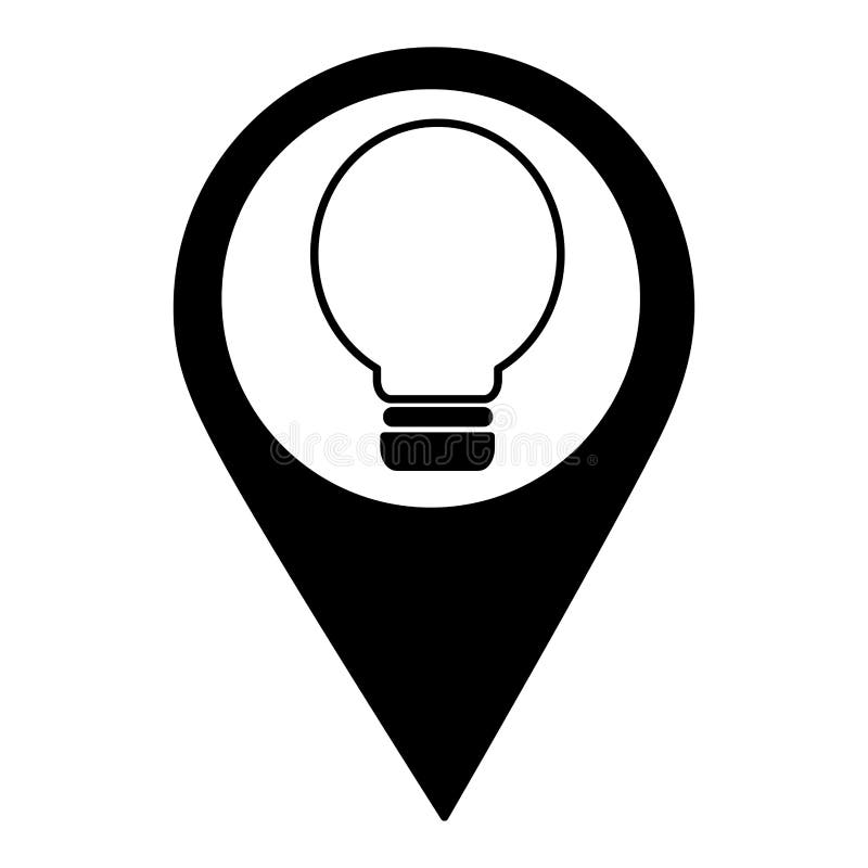 Navigation Pointer Light Bulb Stock Illustration - Illustration of mark ...