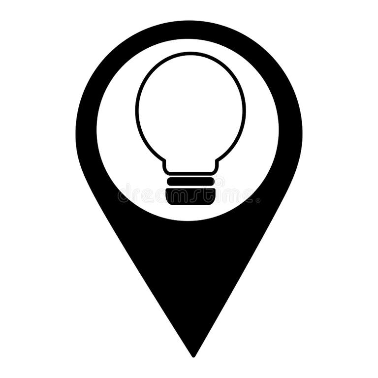 Navigation Pointer Light Bulb Stock Illustration - Illustration of mark ...