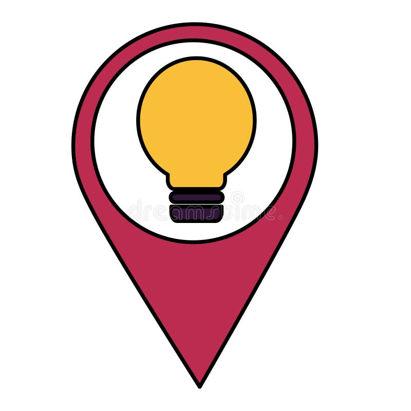 Navigation Pointer Light Bulb Stock Illustration - Illustration of ...