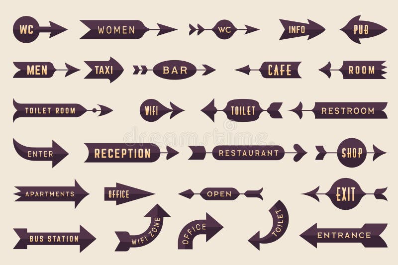 Navigation Pointers. Direction Signs with Place for Text Guide Route ...