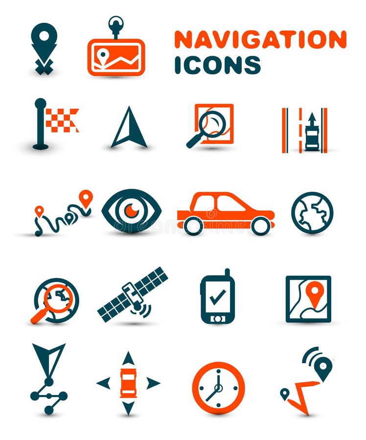 Navigation Premium Icon Set Stock Illustration - Illustration of ...