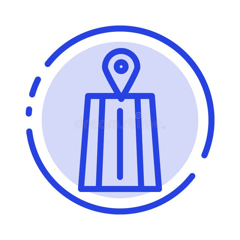 Navigation, Road, Route Blue Dotted Line Line Icon Stock Vector ...