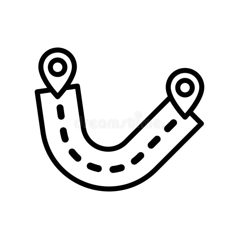 Navigation Route Icon Set Map Path Illustrations for Travel and GPS ...