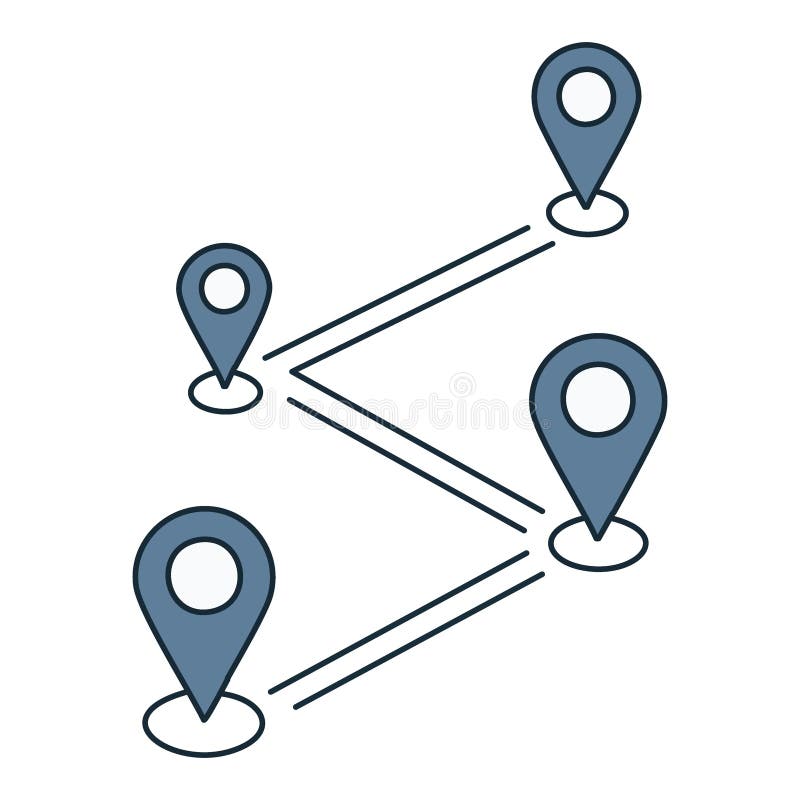 Navigation Route with Map Pointers. Illustrate Your Project with this ...