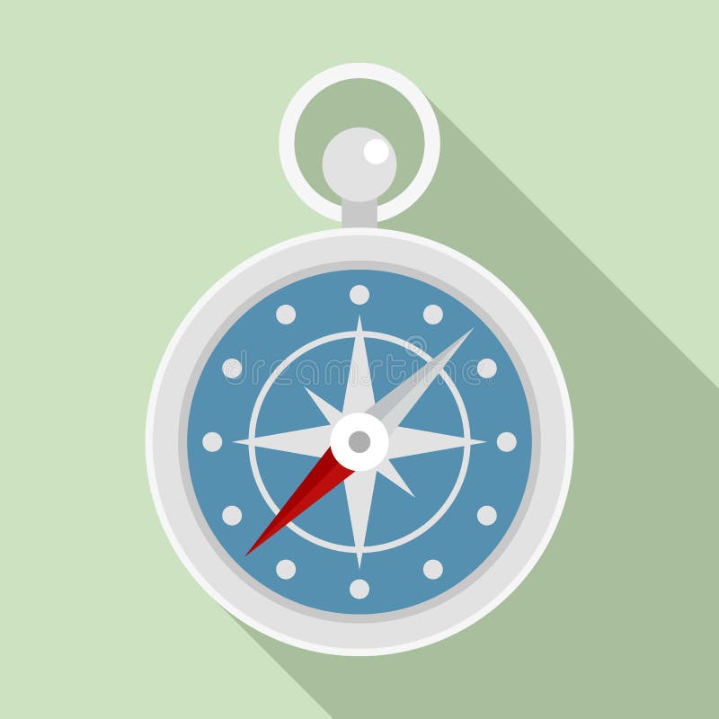 Navigation Ship Compass Icon, Flat Style Stock Vector - Illustration of ...