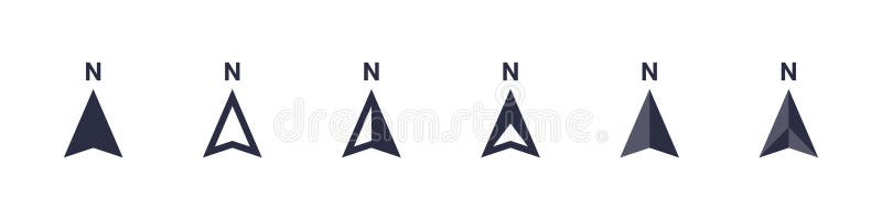 Navigation Signs. Set of Vector Compass Icons. Navigation Icons ...