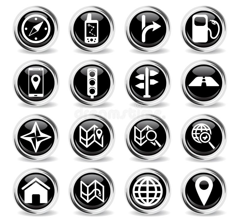Navigation simply icons stock illustration. Illustration of pointer ...